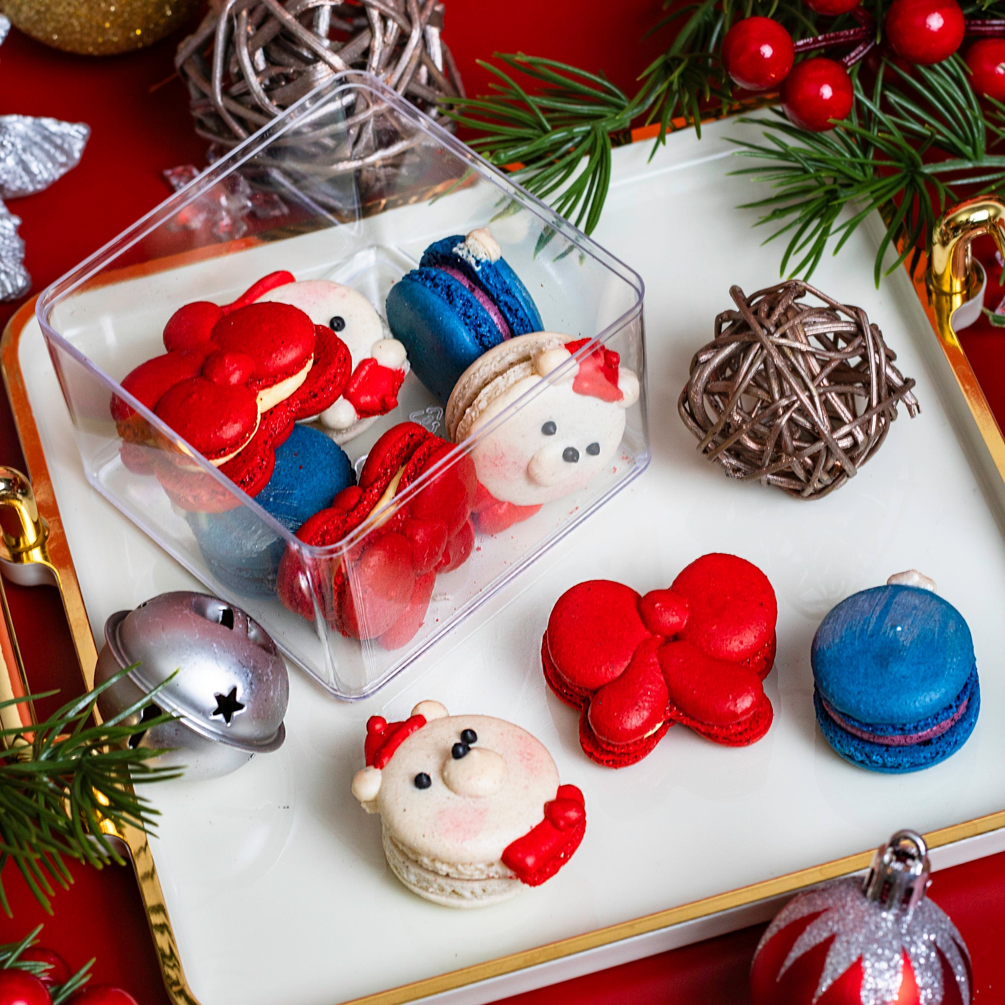 Holiday Bear Mini Mix Macarons – Daan Go Cake Lab | Vancouver